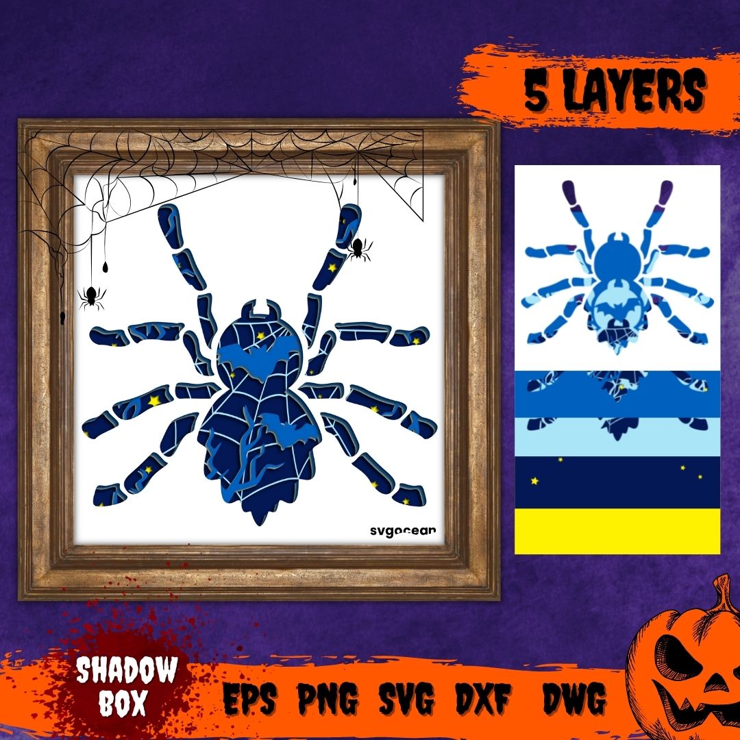 Spider Shadow Box Svg vector for instant download - Svg Ocean — svgocean