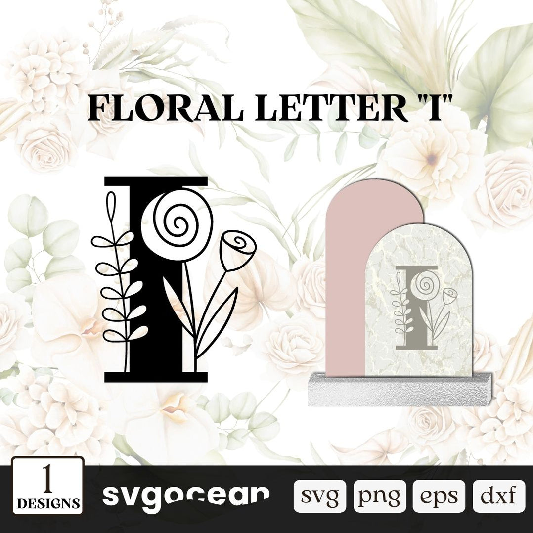 Botanical Letter I SVG vector for instant download - Svg Ocean — svgocean