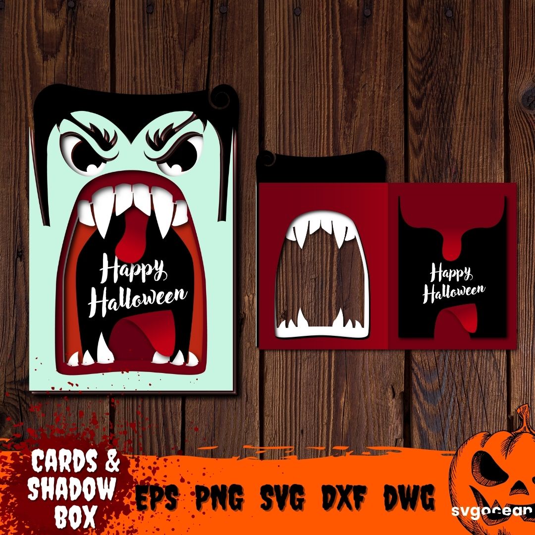 Witch Pop Up Card Template vector for instant download - Svg Ocean ...