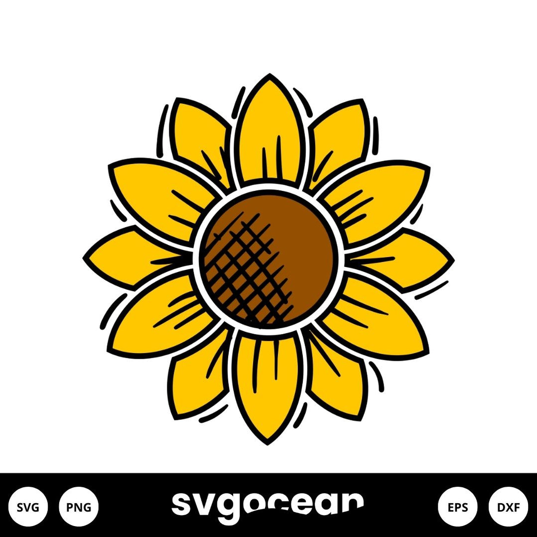 Free Sunflower Svg Cut Files vector for instant download - Svg Ocean ...