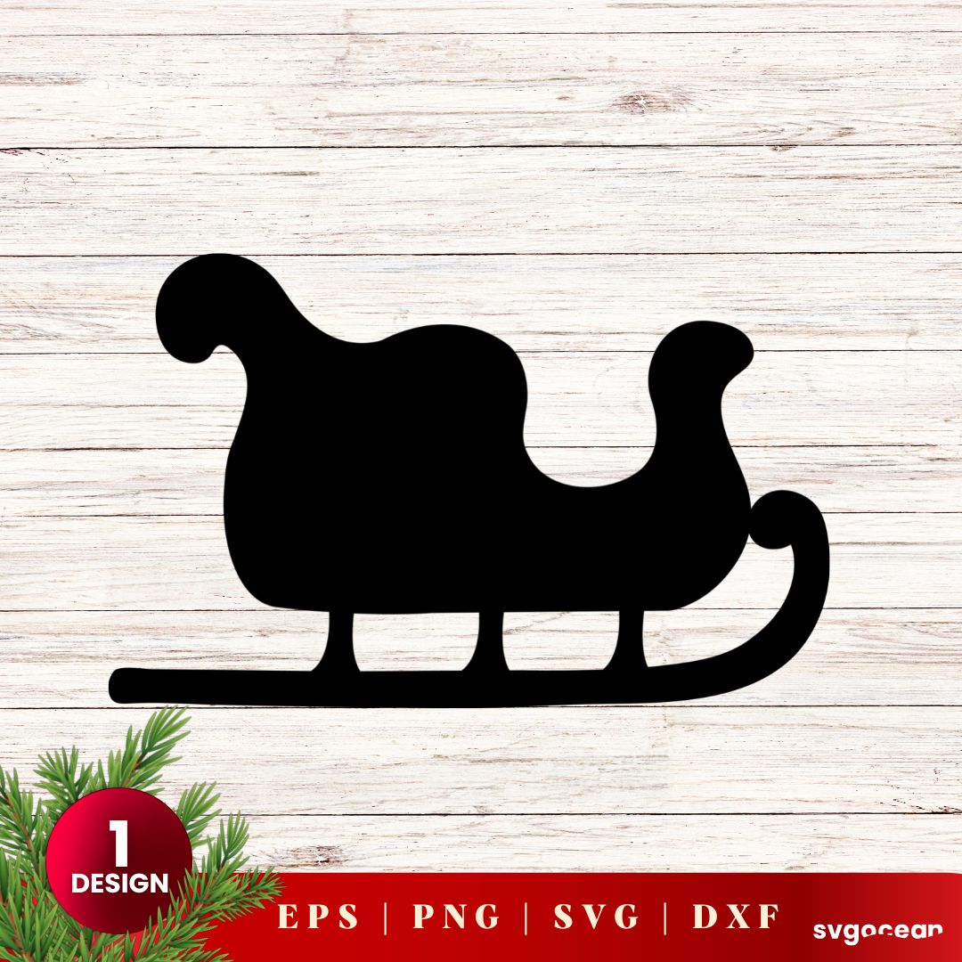 Christmas Sleigh Svg vector for instant download - Svg Ocean — svgocean