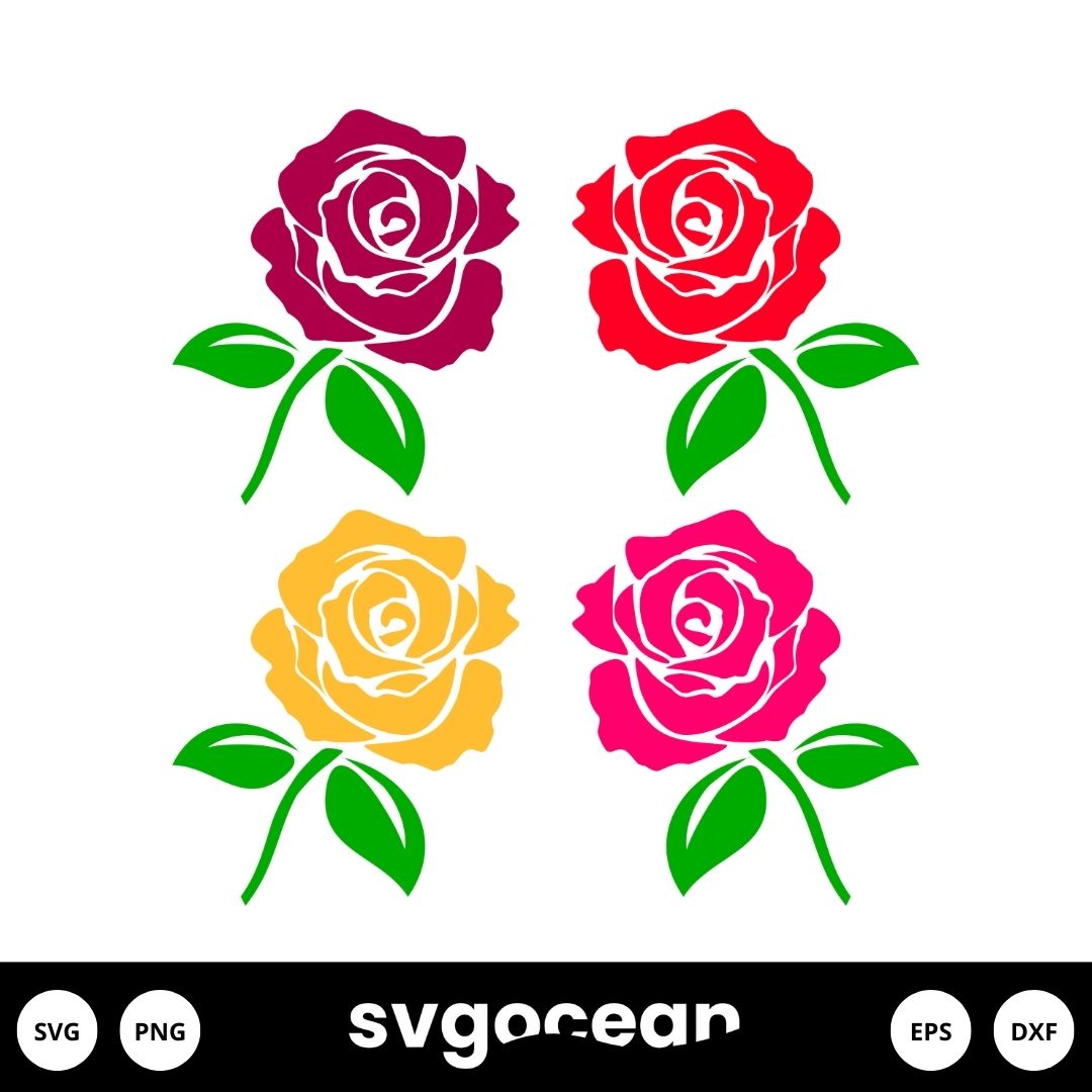 SVG Roses vector for instant download - Svg Ocean — svgocean