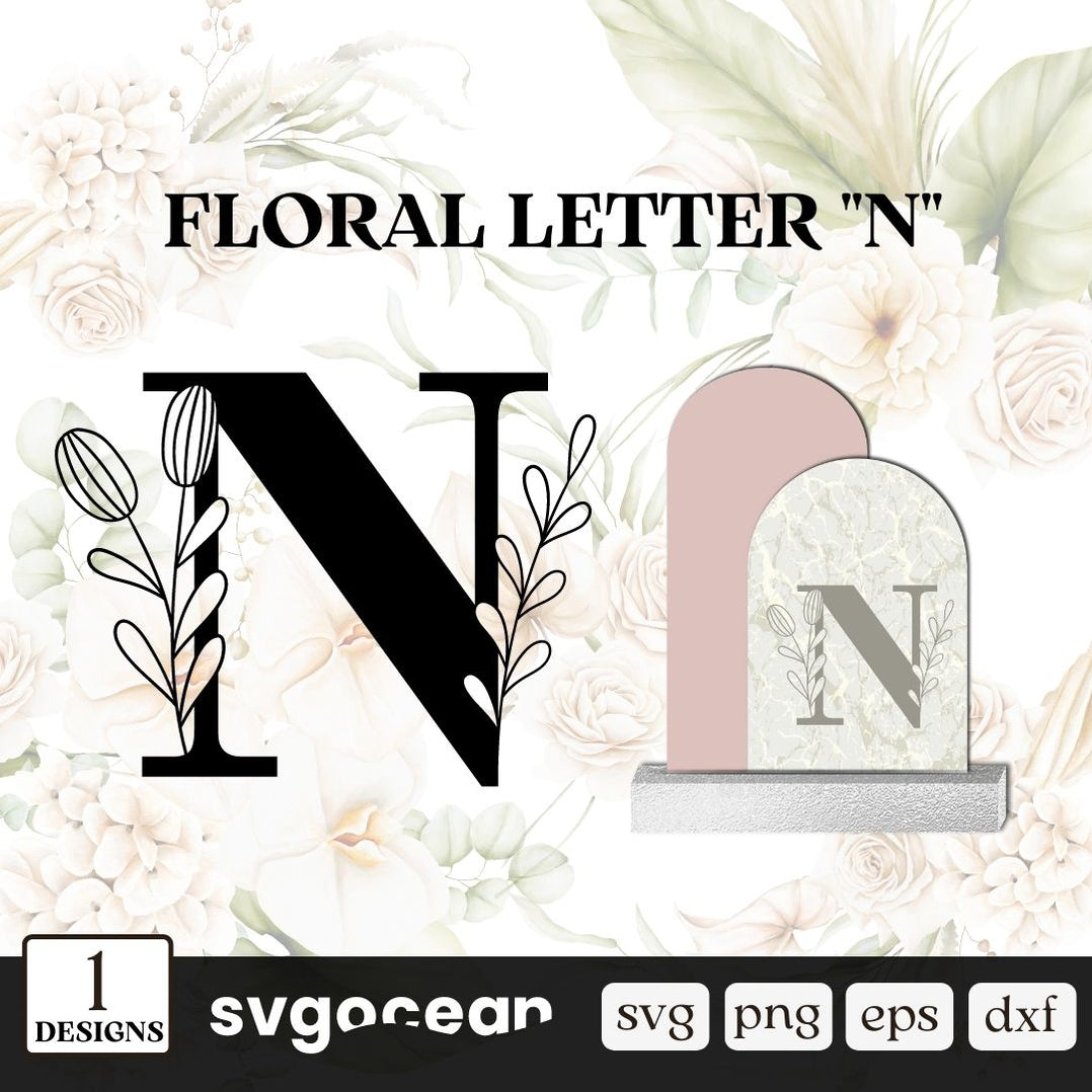 Botanical Letter N SVG vector for instant download - Svg Ocean — svgocean