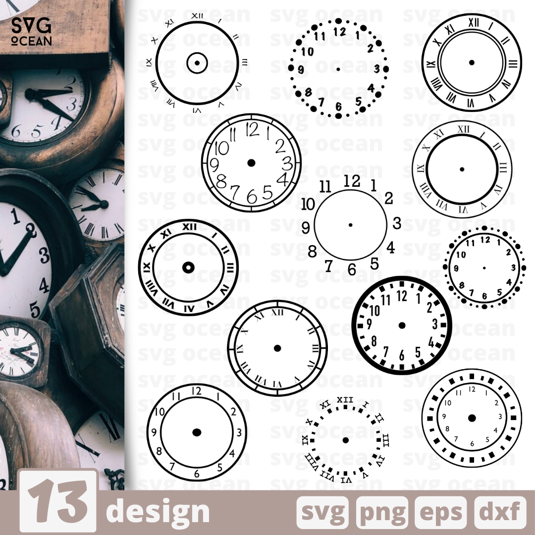 Clock SVG bundle vector for instant download - Svg Ocean — svgocean