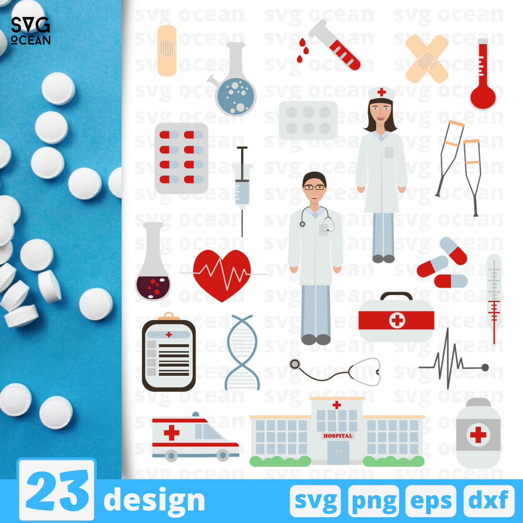 Medicine SVG bundle vector for instant download - Svg Ocean — svgocean