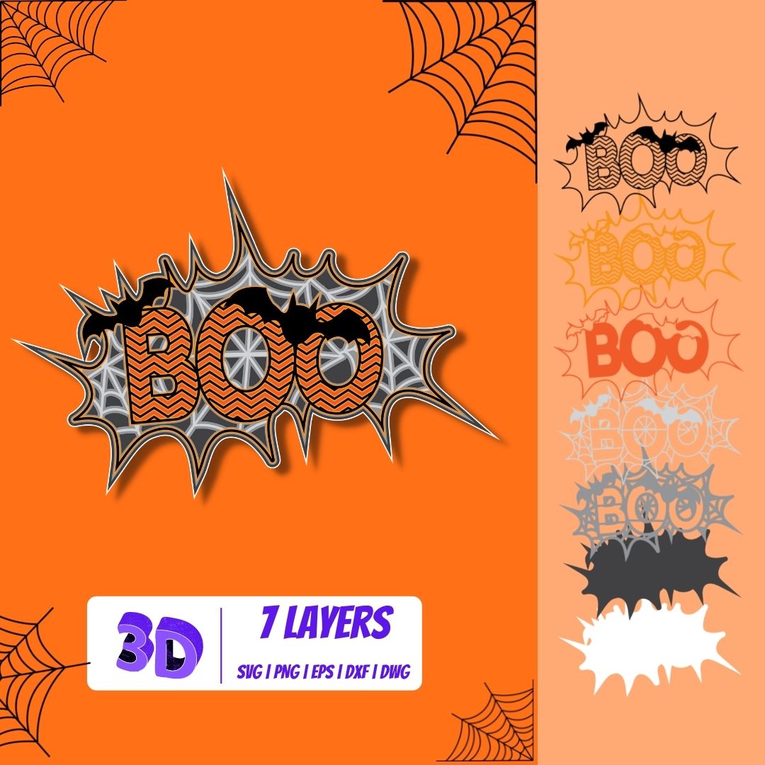 3D Boo SVG Cut File vector for instant download - Svg Ocean — svgocean
