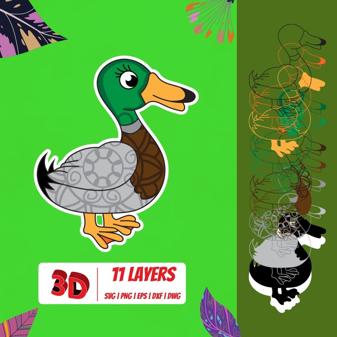 3D Duck SVG Cut File vector for instant download - Svg Ocean — svgocean