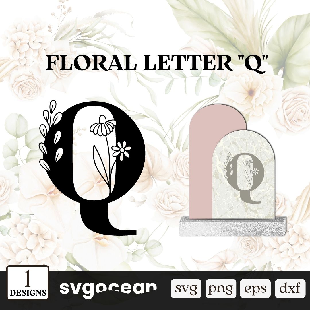Wedding Letter Q SVG vector for instant download - Svg Ocean — svgocean