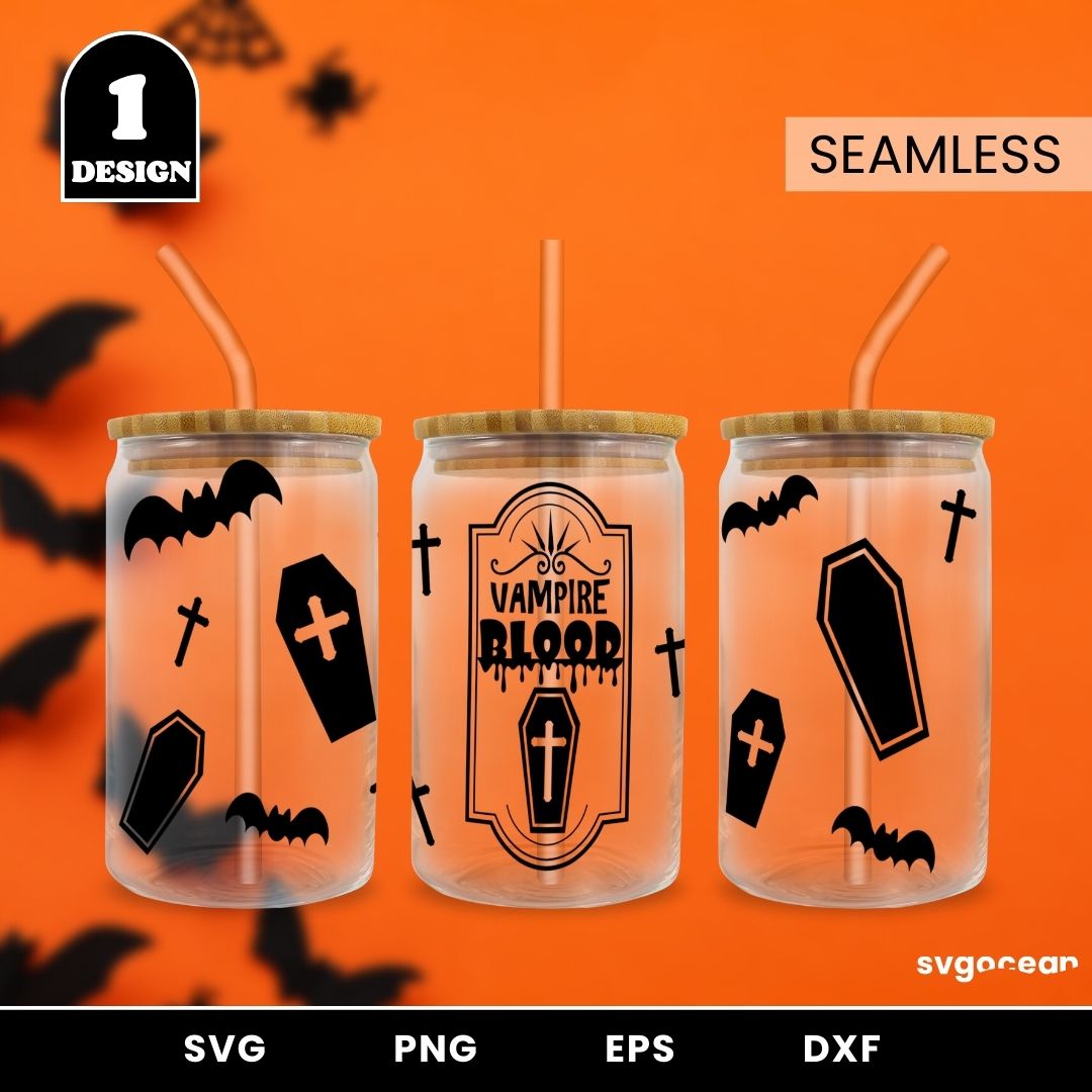 Vampire Can Glass SVG vector for instant download - Svg Ocean — svgocean