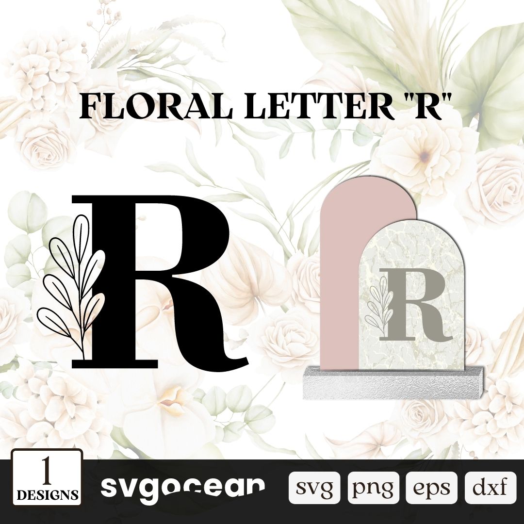 Flower Letter R SVG vector for instant download - Svg Ocean — svgocean
