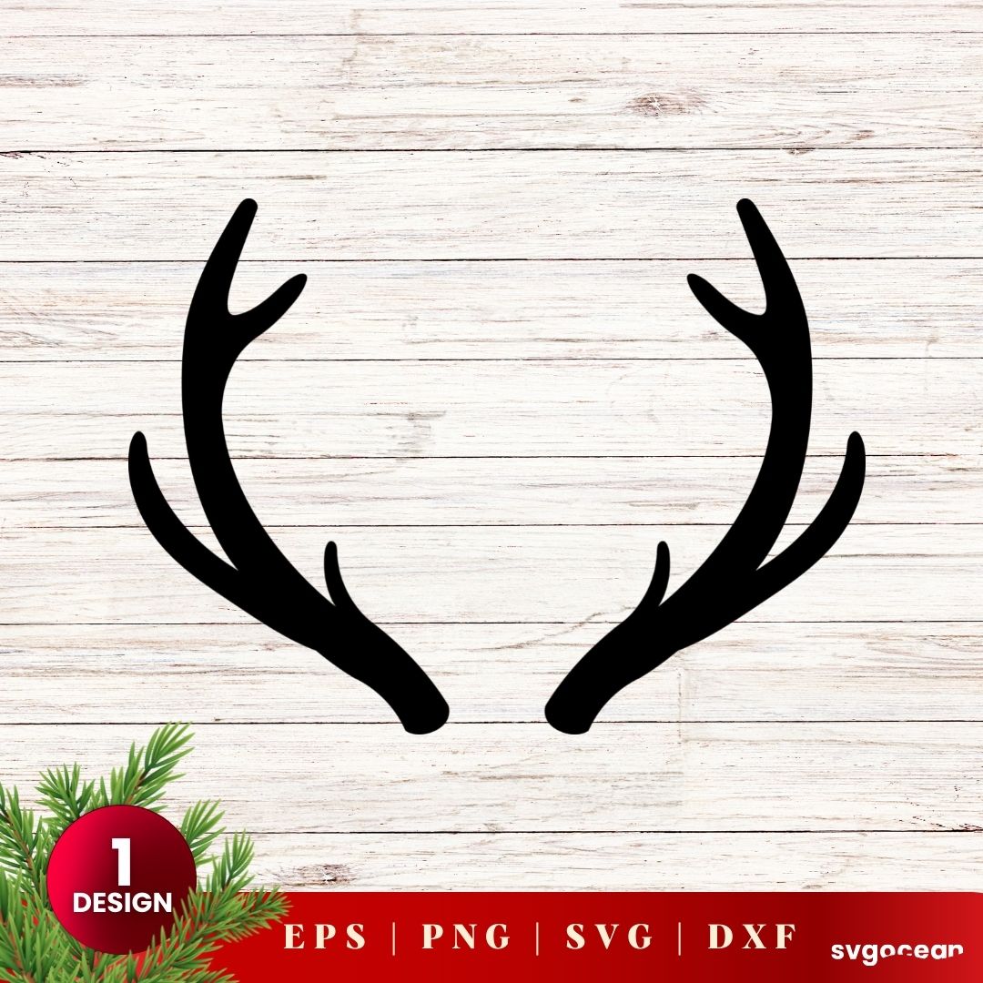 Christmas Deer Antlers vector for instant download - Svg Ocean — svgocean