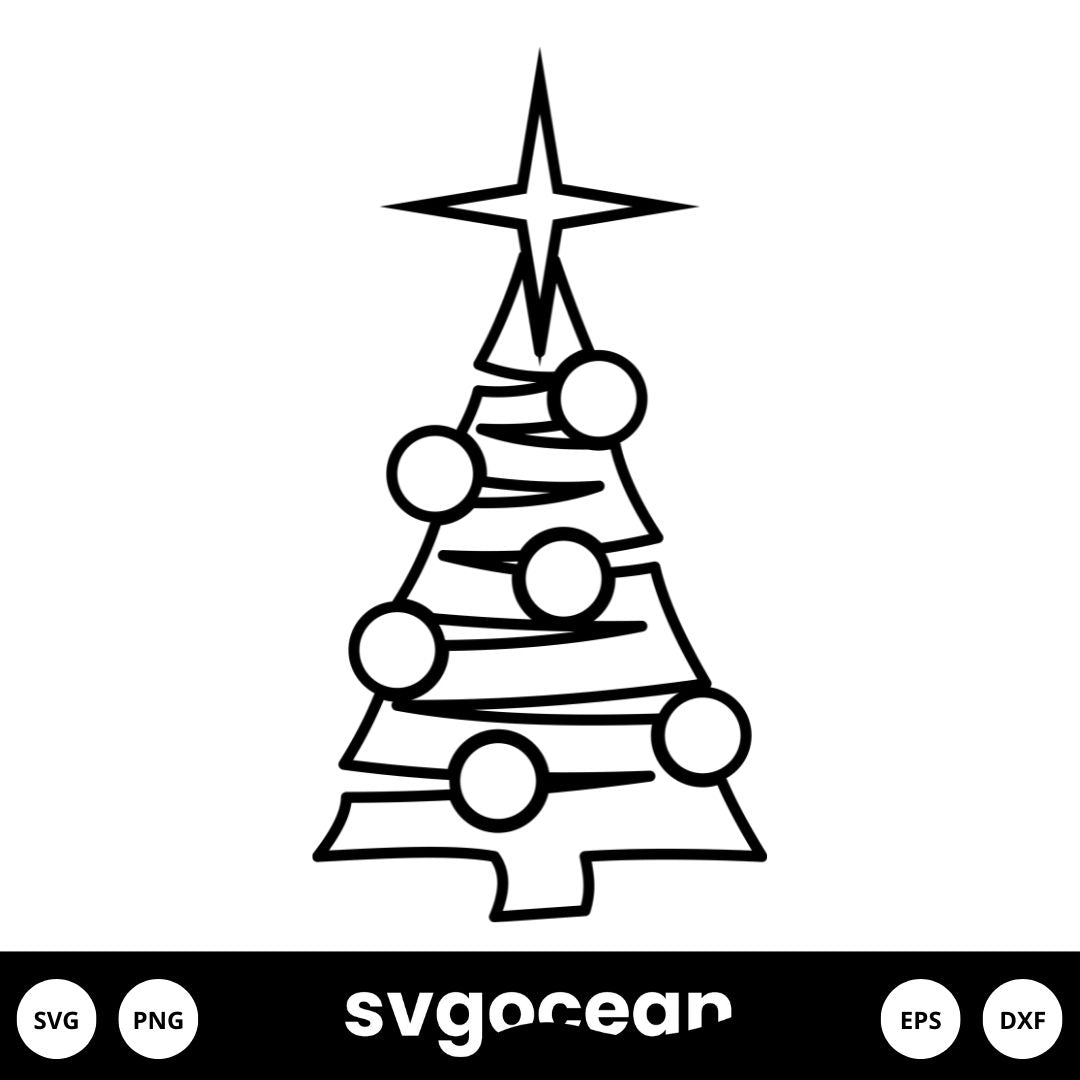 Christmas Tree Outline Svg vector for instant download - Svg Ocean ...