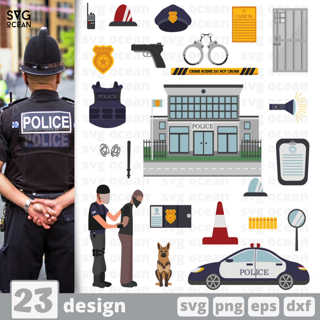Police SVG bundle vector for instant download - Svg Ocean — svgocean