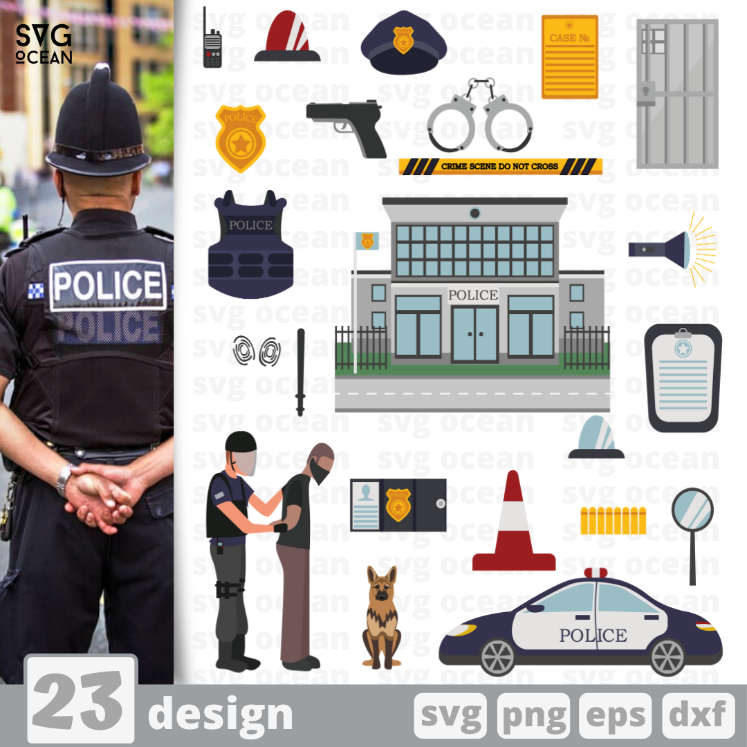 Police SVG bundle vector for instant download - Svg Ocean — svgocean