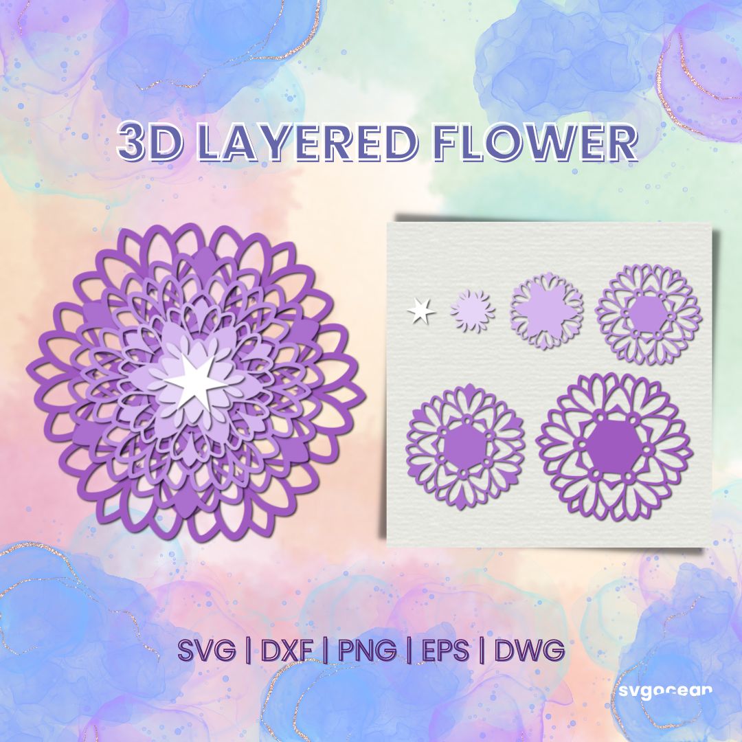 Free 3D Flower Svg vector for instant download - Svg Ocean — svgocean