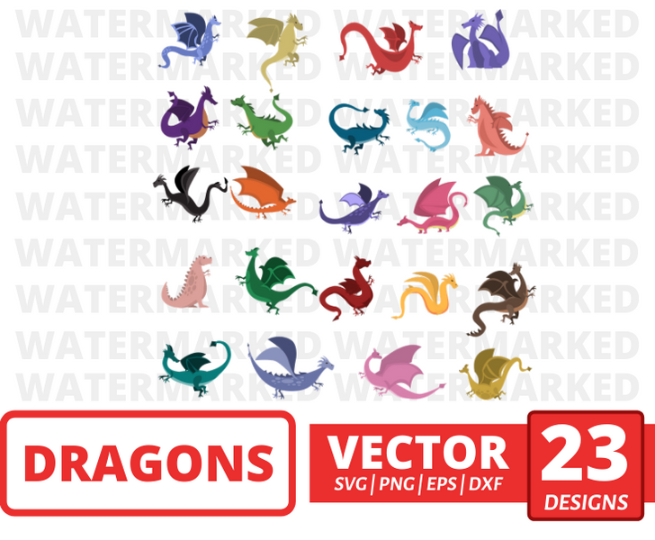 Dragons SVG bundle vector for instant download - Svg Ocean — svgocean