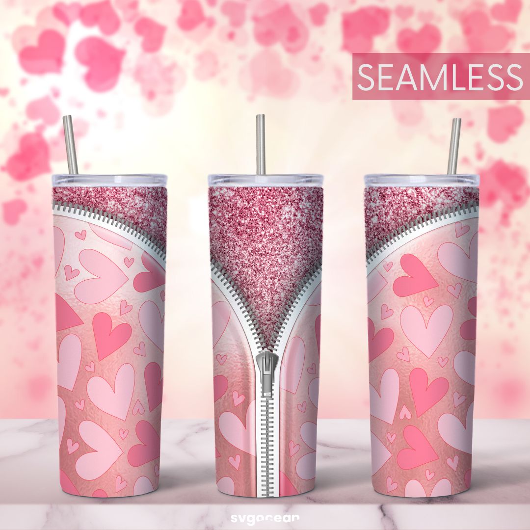 Valentine Day Zipper Tumbler Sublimation vector for instant download ...