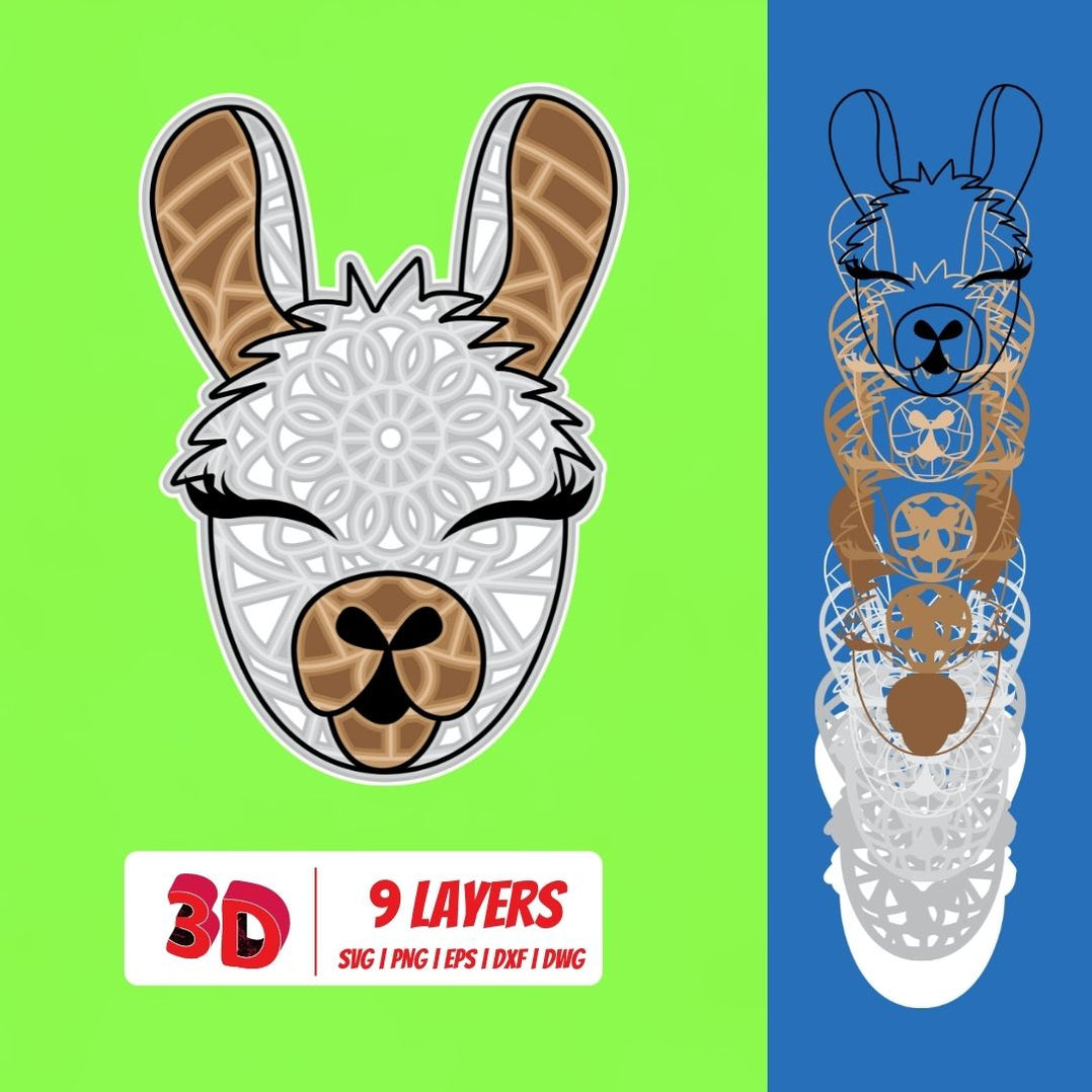 3D Lama SVG Bundle vector for instant download - Svg Ocean — svgocean