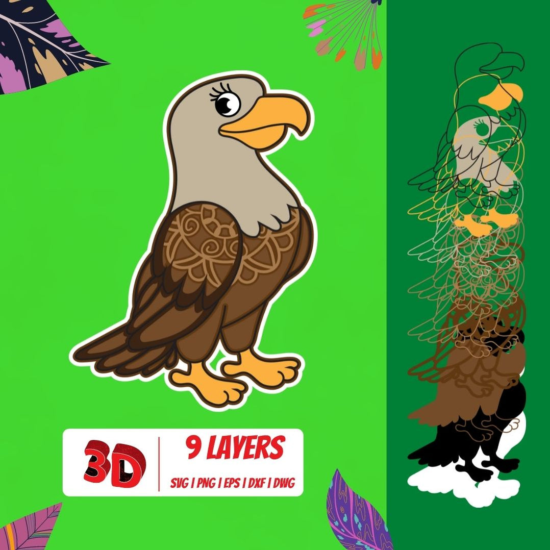 3D Eagle SVG Cut File vector for instant download - Svg Ocean — svgocean