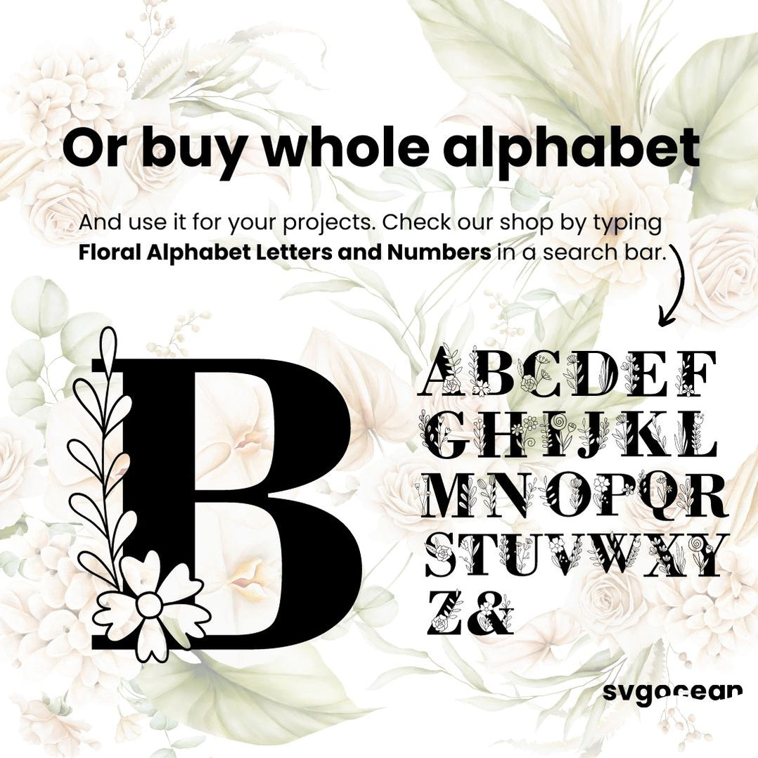 Wedding Letter B SVG vector for instant download - Svg Ocean — svgocean