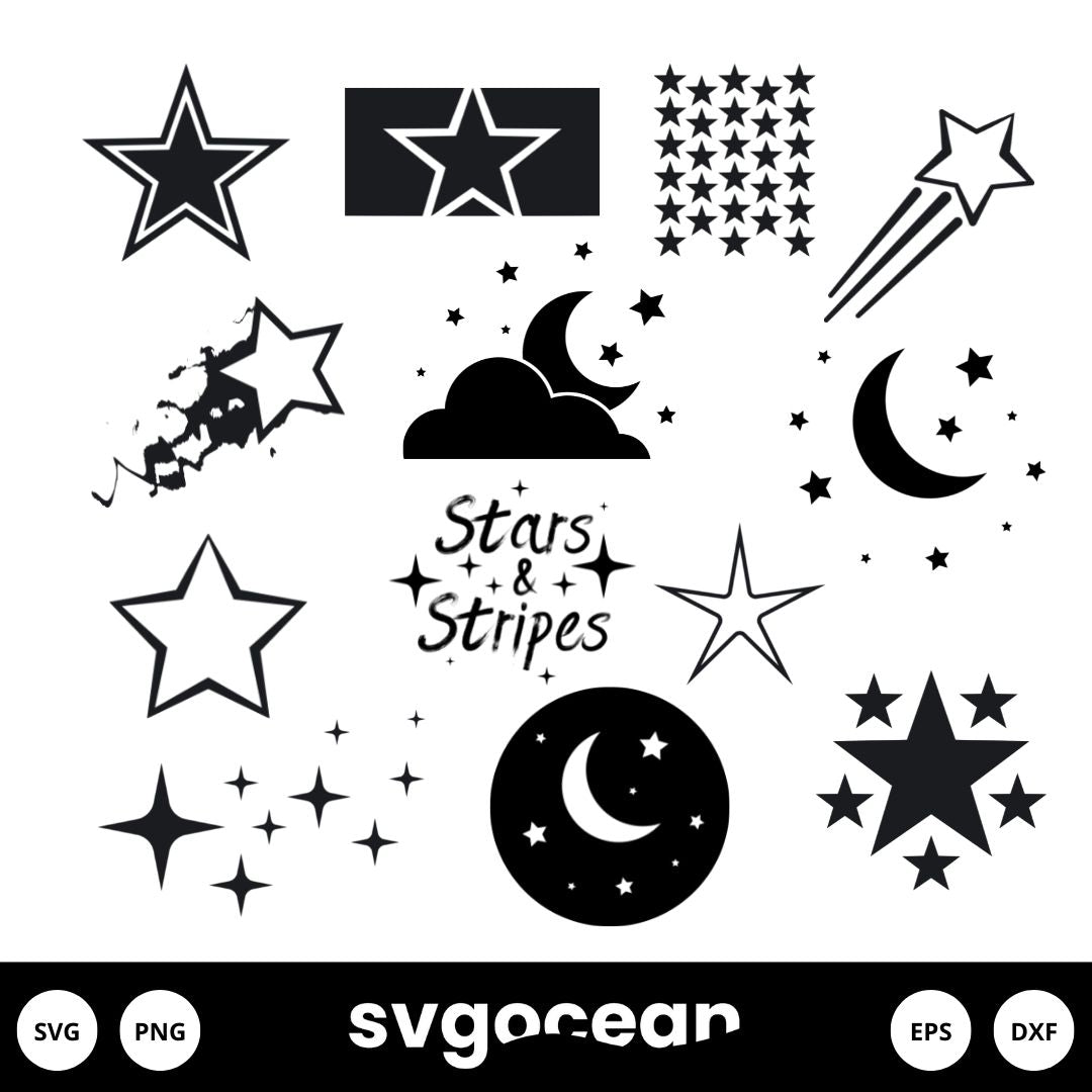 Stars Svg Bundle vector for instant download - Svg Ocean — svgocean