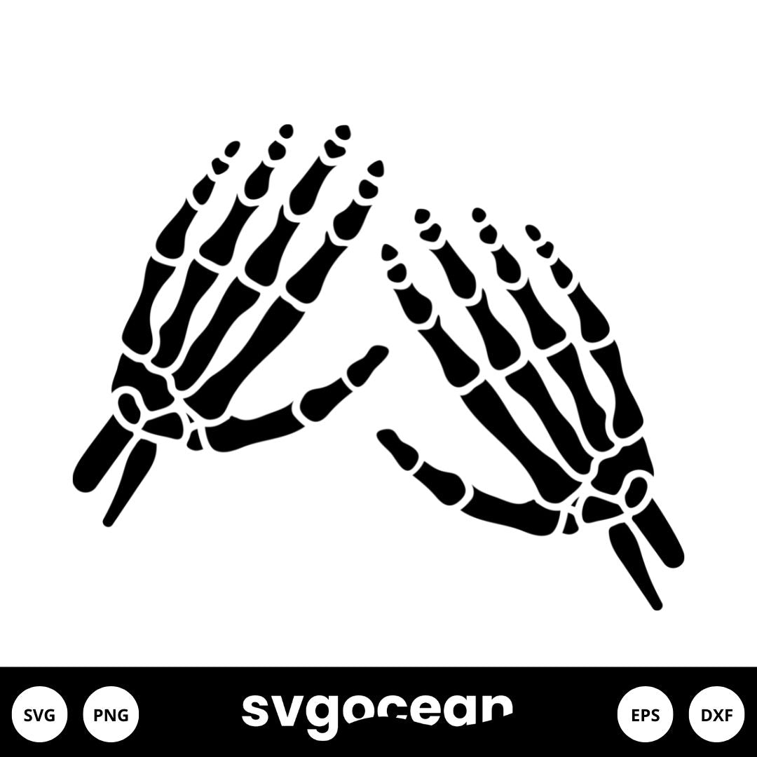 Skeleton Hands Svg vector for instant download - Svg Ocean — svgocean