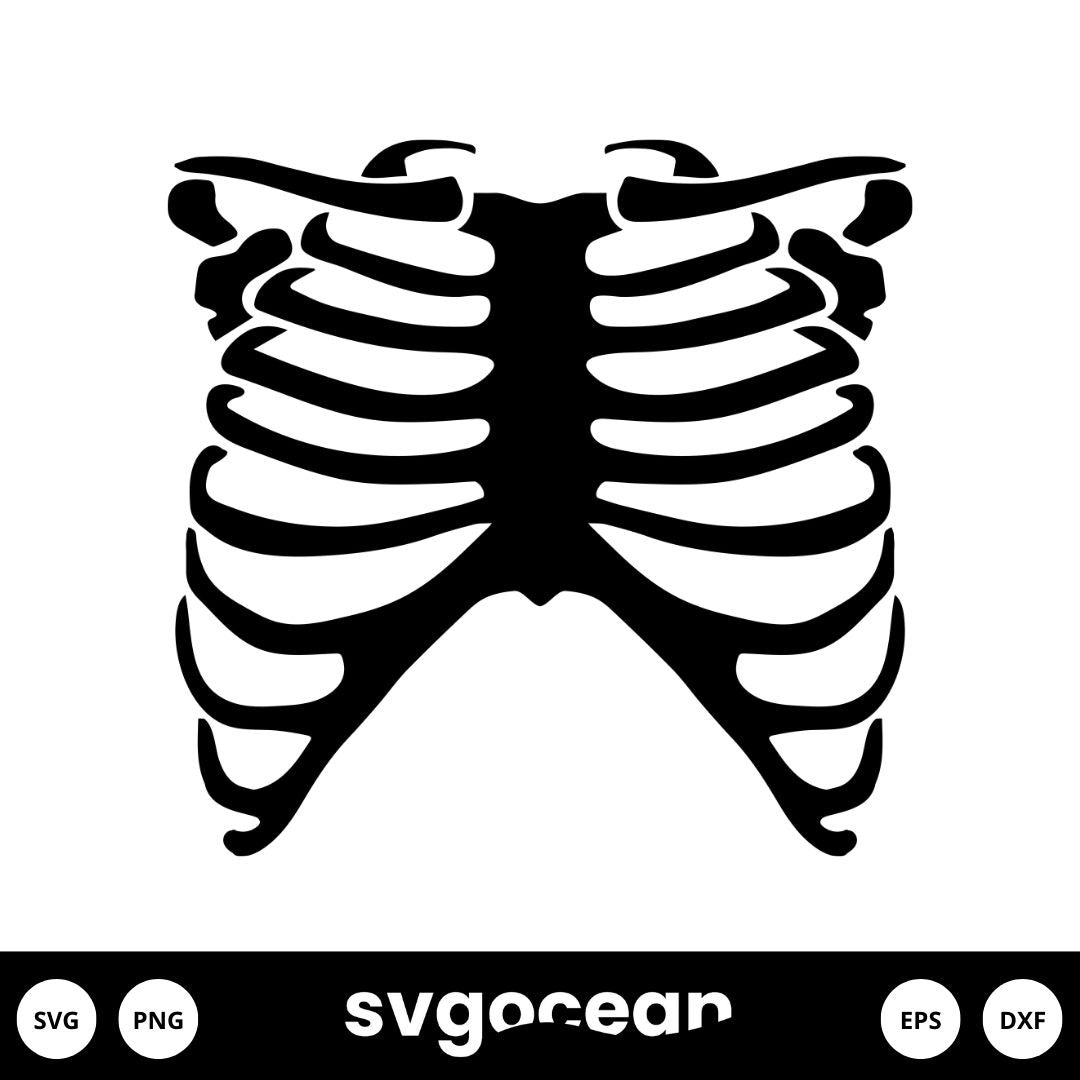 Skeleton Rib Cage Svg vector for instant download - Svg Ocean — svgocean