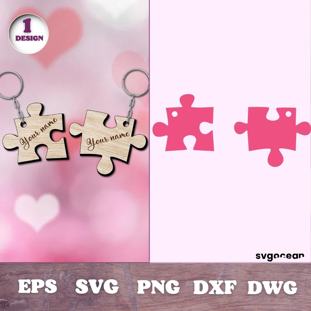 Couple Heart Keychain Laser Cut — svgocean