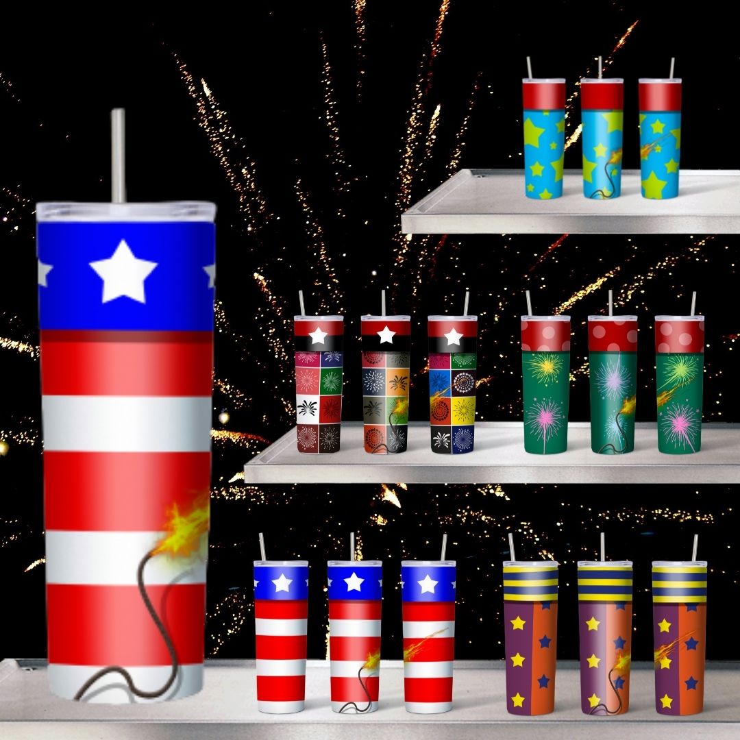 Fireworks Tumbler Sublimation - Svg Ocean — svgocean