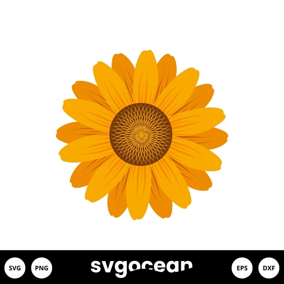 Realistic Sunflower Svg vector for instant download - Svg Ocean — svgocean