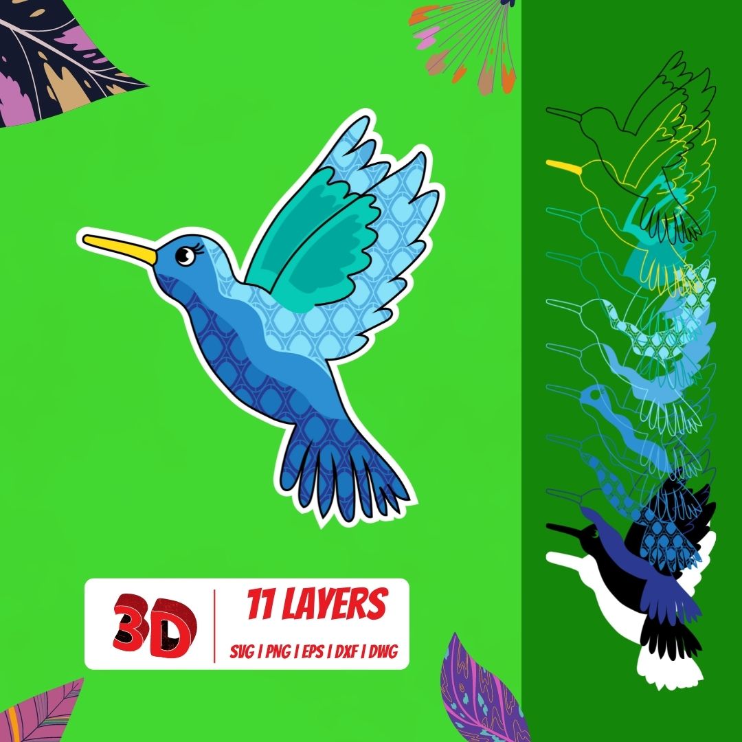 3D Hummingbird SVG Cut File vector for instant download - Svg Ocean ...