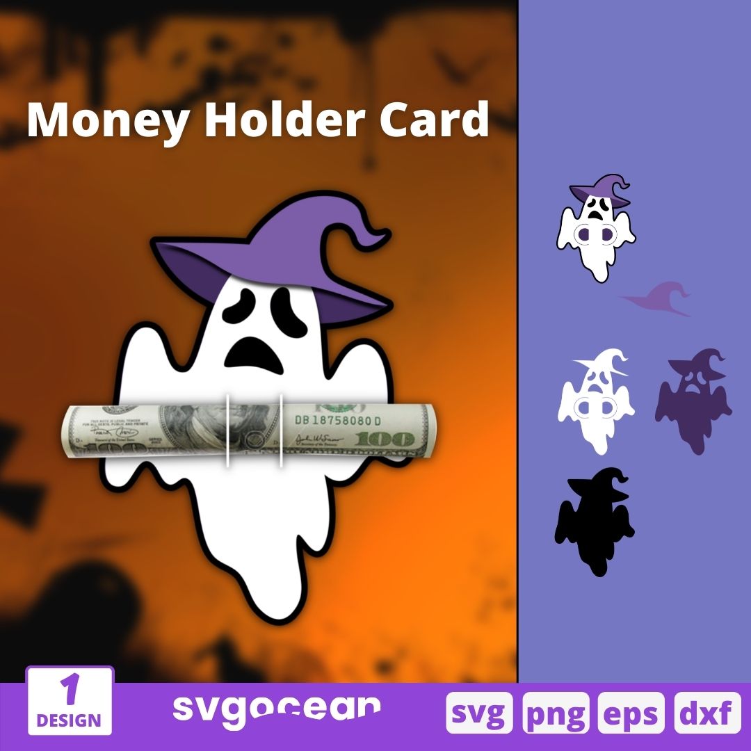 Free Ghost Money Holder Card Svg vector for instant download - Svg ...