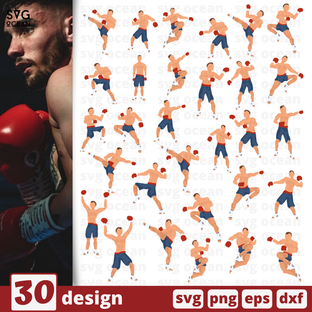 MMA fighter SVG bundle vector for instant download - Svg Ocean — svgocean
