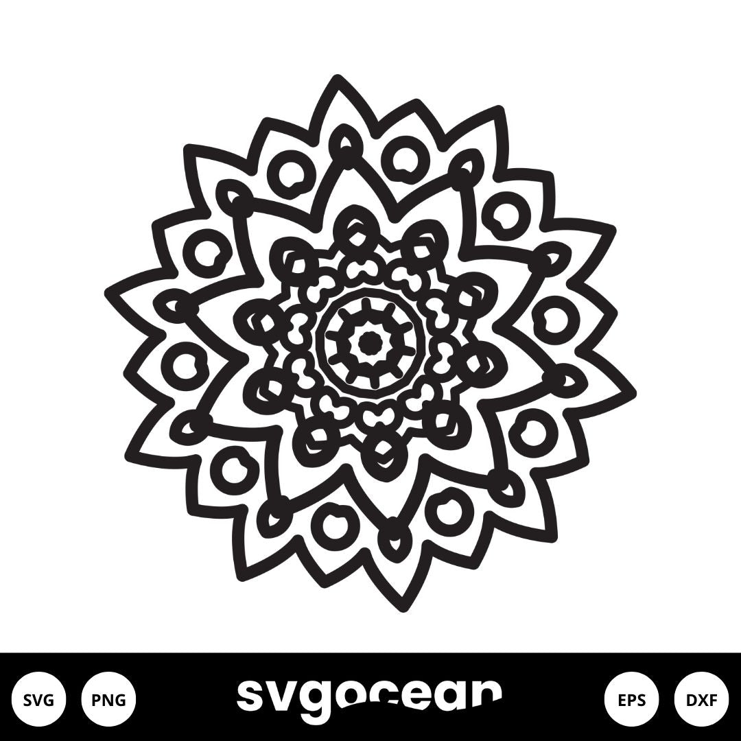 Flower Mandala SVG vector for instant download - Svg Ocean — svgocean