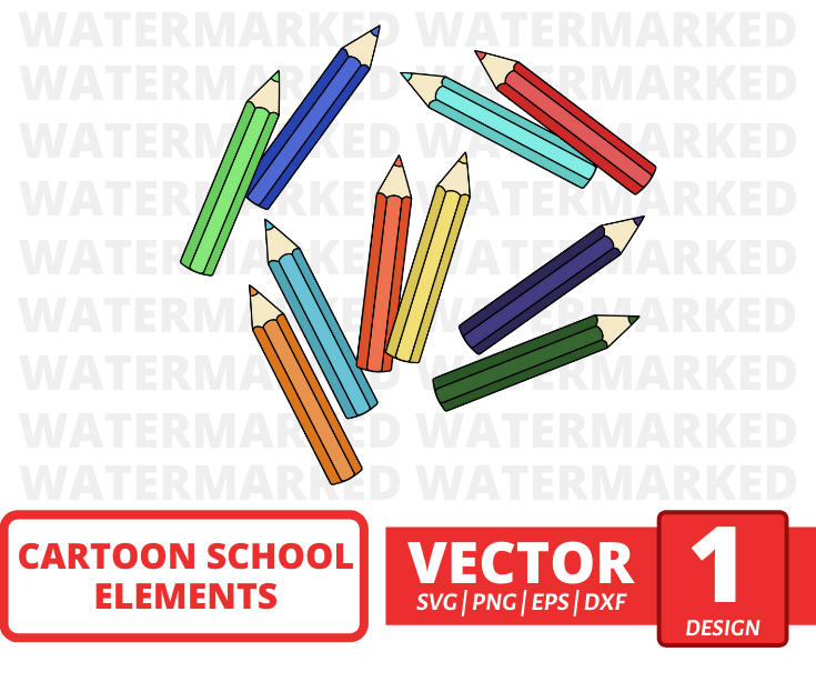 Colour pencils SVG bundle vector for instant download - Svg Ocean ...