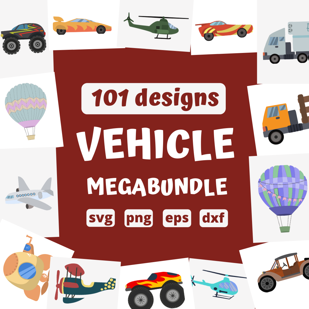 Vehicle megabundle SVG bundle vector for instant download - Svg Ocean ...