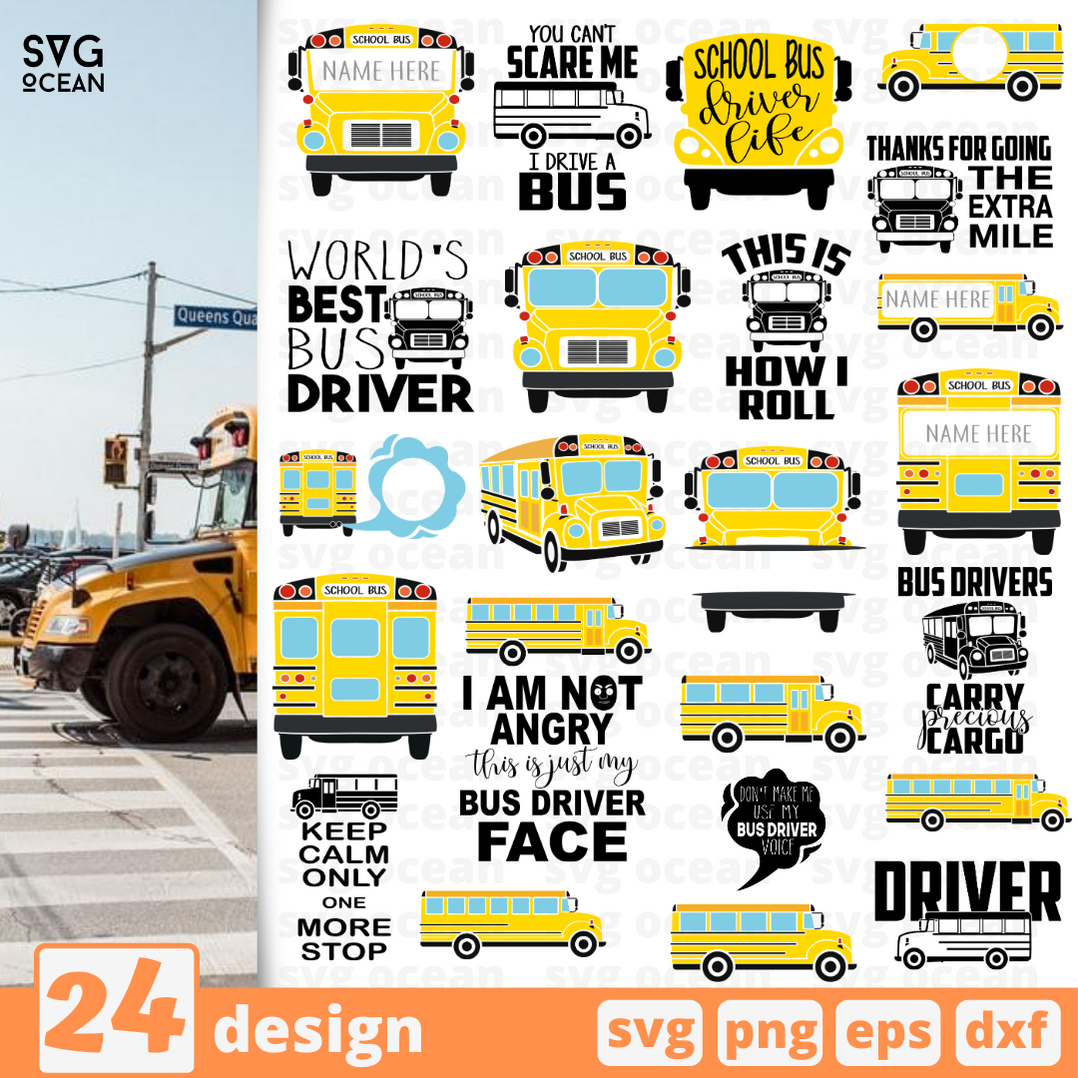School bus SVG bundle vector for instant download - Svg Ocean — svgocean