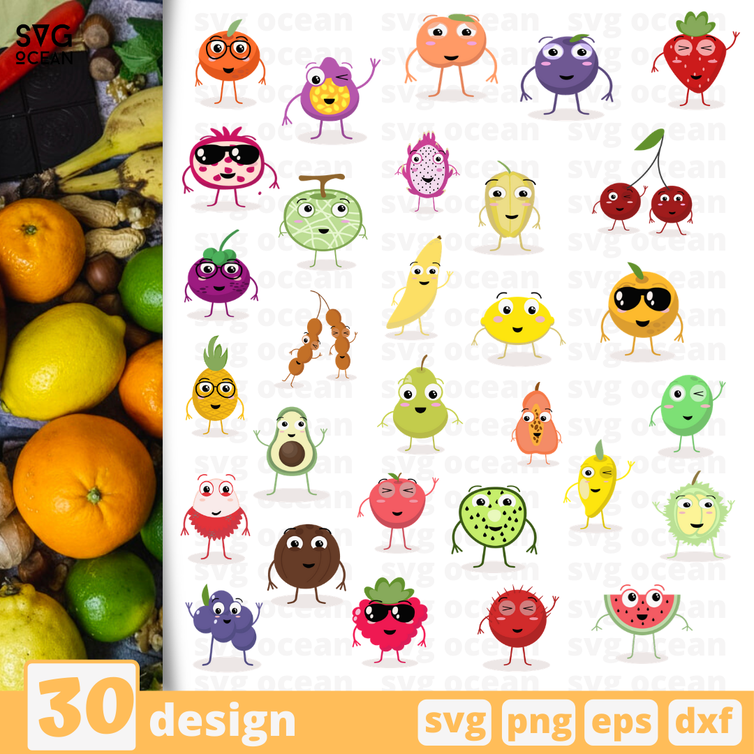Fruits SVG bundle vector for instant download - Svg Ocean — svgocean