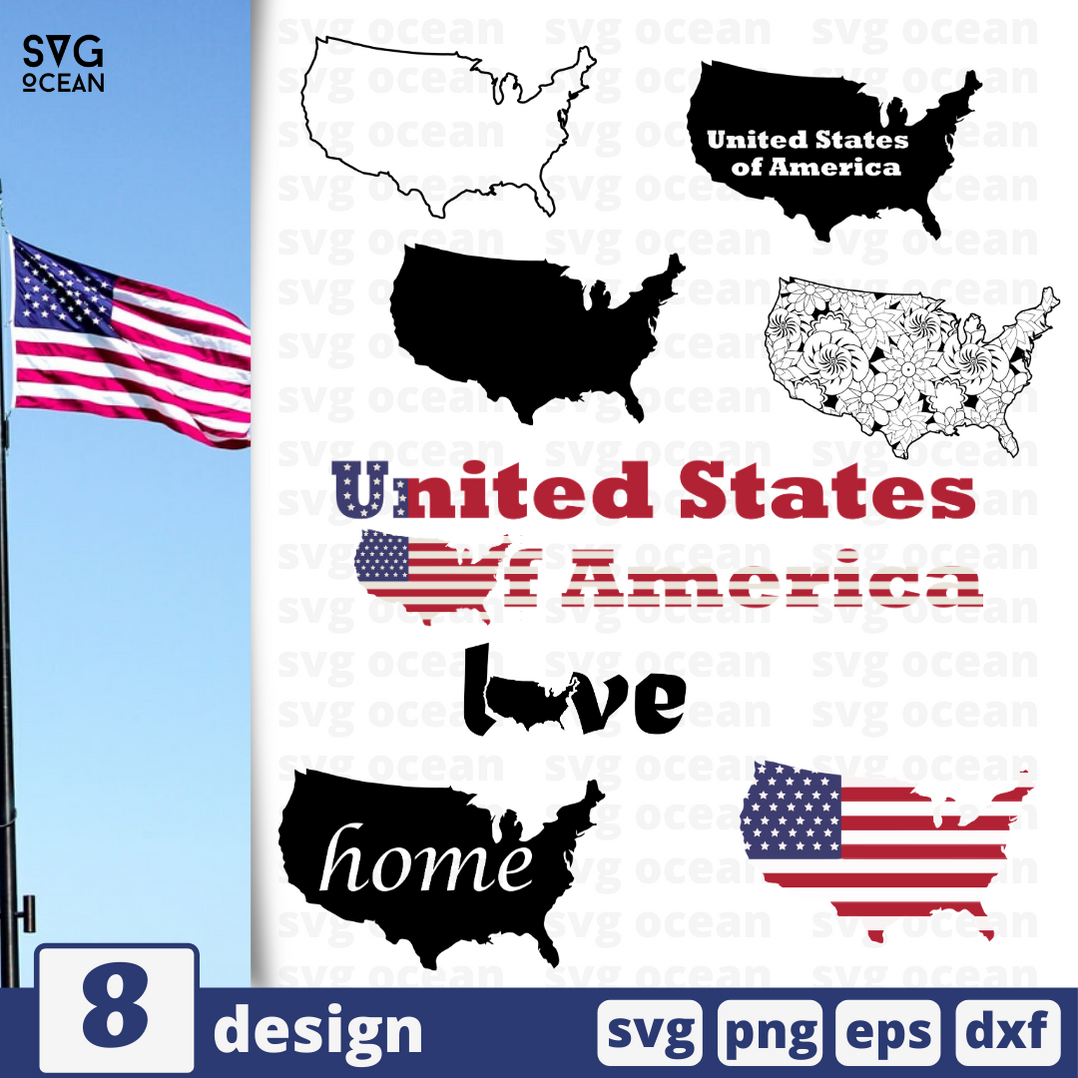 US Map SVG bundle vector for instant download - Svg Ocean — svgocean
