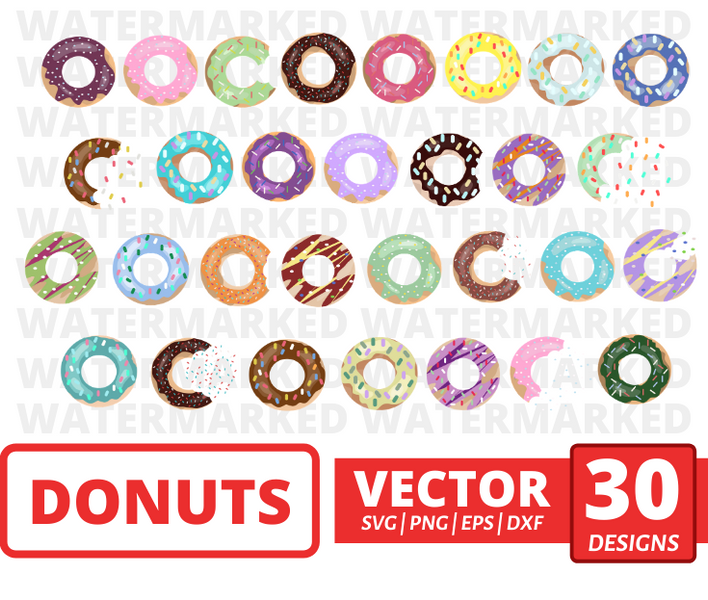 Donuts SVG bundle vector for instant download - Svg Ocean — svgocean
