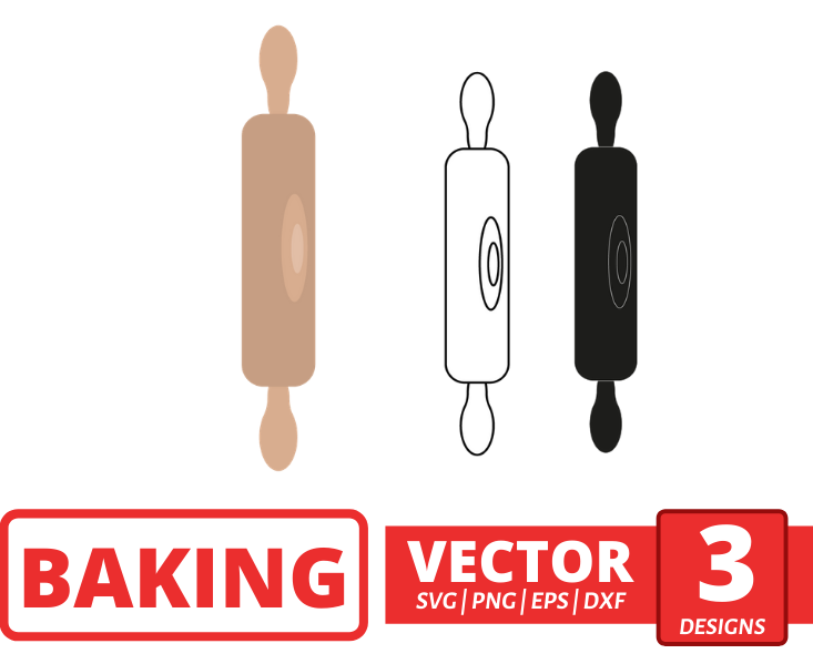 Rolling pin SVG bundle vector for instant download - Svg Ocean — svgocean