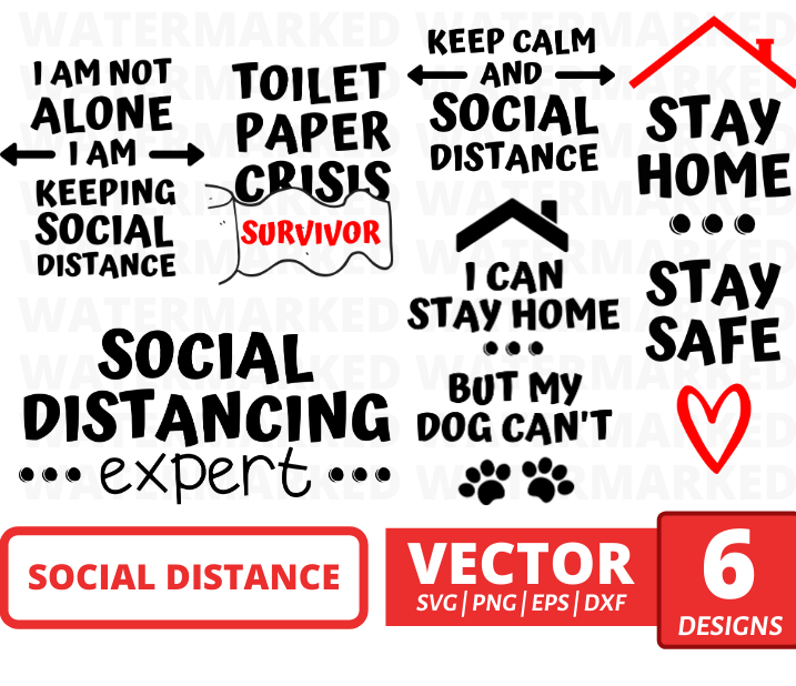 Social distance SVG bundle vector for instant download - Svg Ocean ...