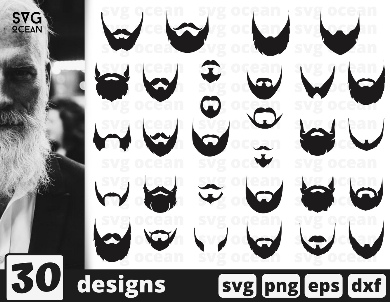 Beards SVG bundle vector for instant download - Svg Ocean — svgocean
