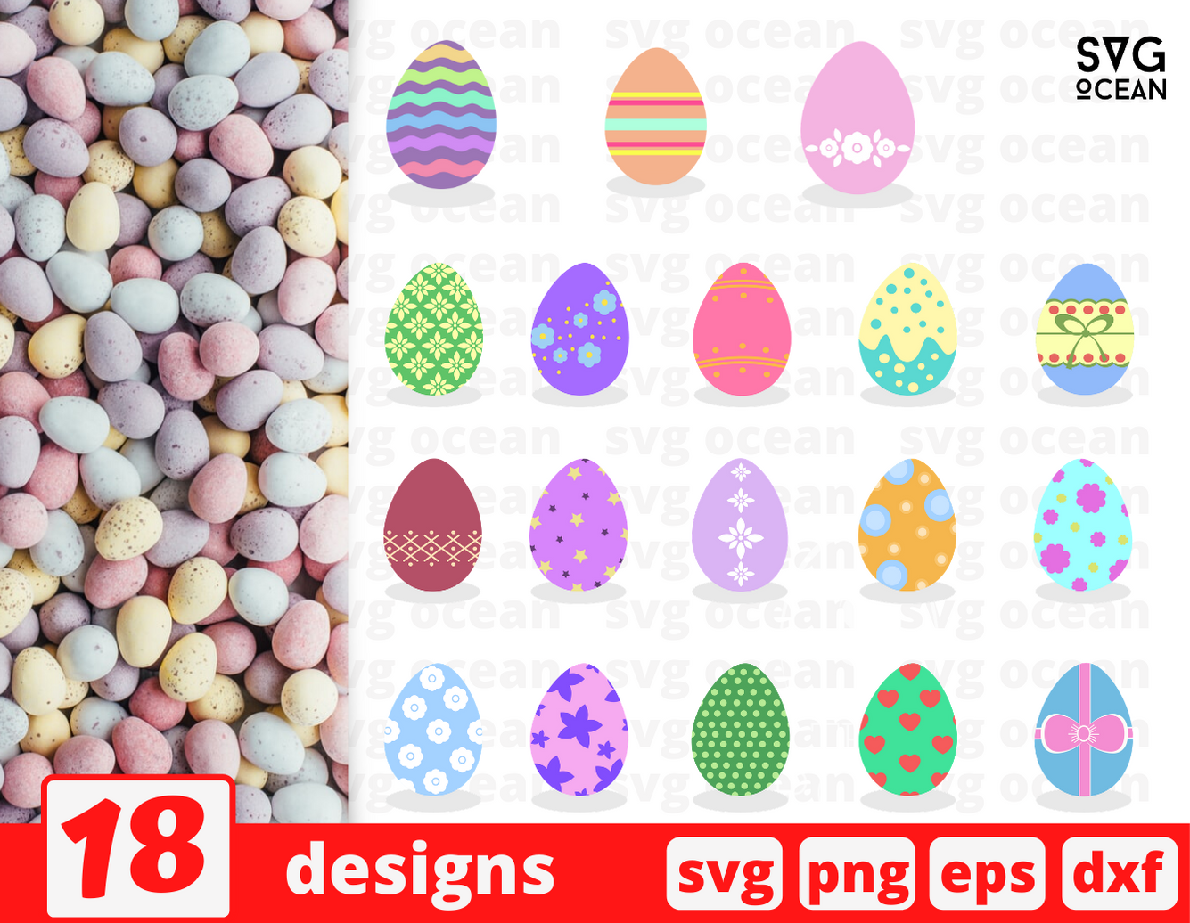 Easter eggs SVG bundle vector for instant download - Svg Ocean — svgocean