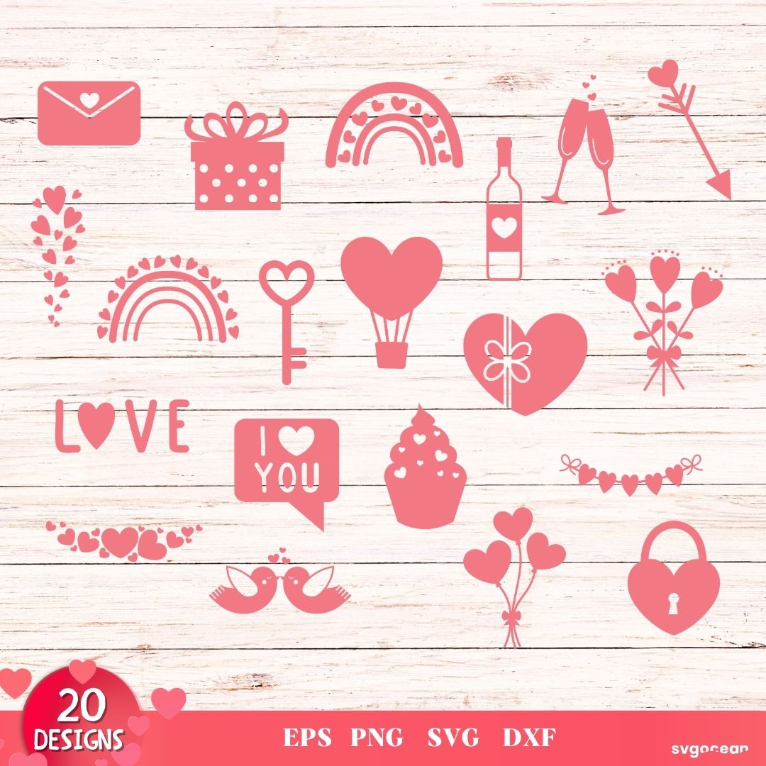 Valentine’s Day Svg Bundle vector for instant download - Svg Ocean ...