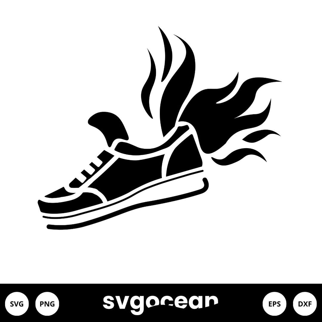 Running Shoe SVG vector for instant download - Svg Ocean — svgocean