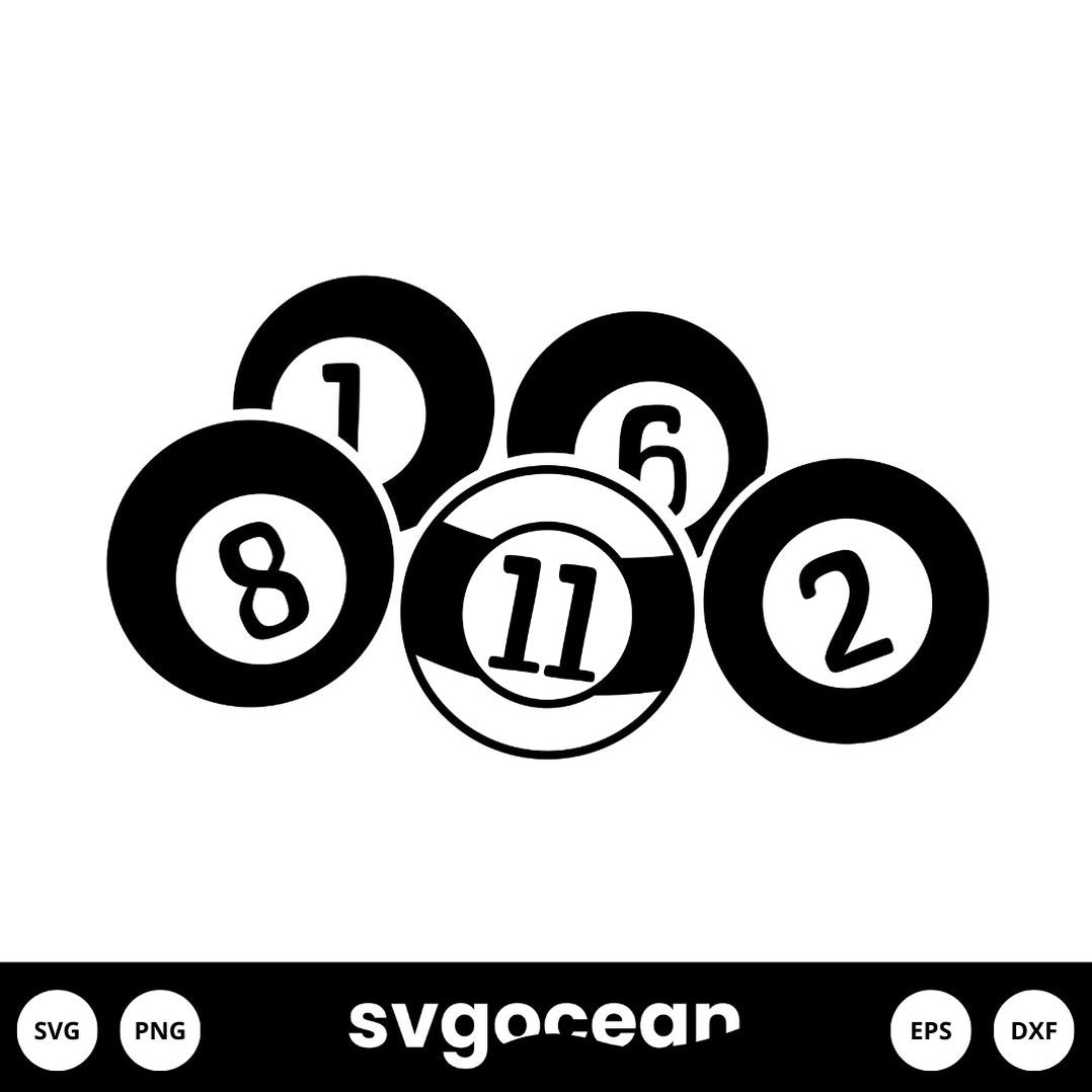 Pool Balls SVG vector for instant download - Svg Ocean — svgocean