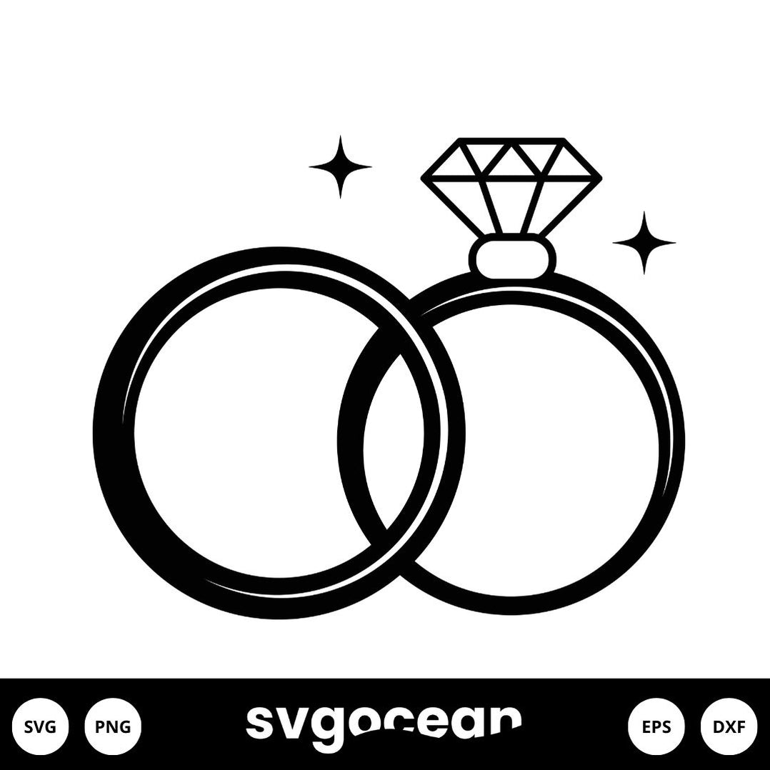 Wedding Rings SVG vector for instant download - Svg Ocean — svgocean