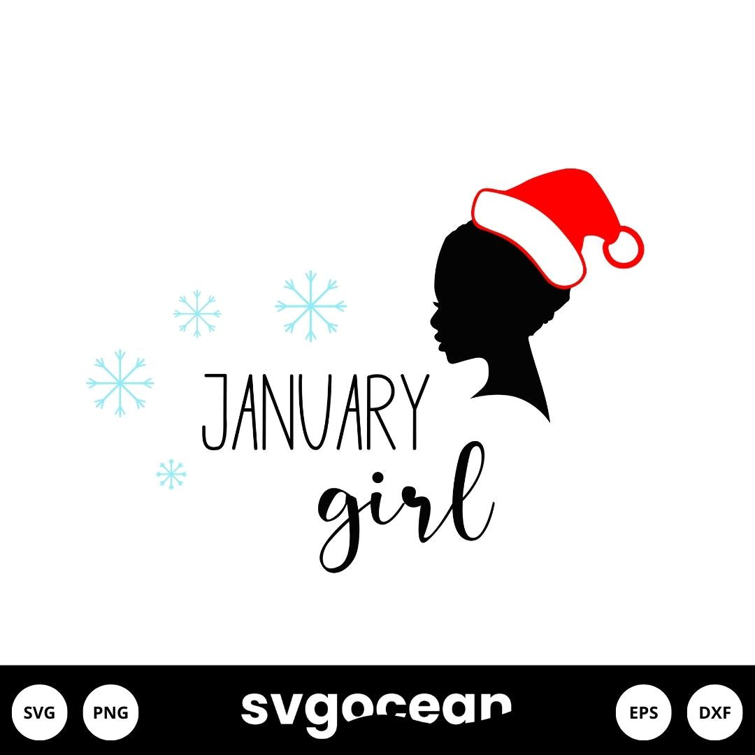 January Girl SVG vector for instant download - Svg Ocean — svgocean