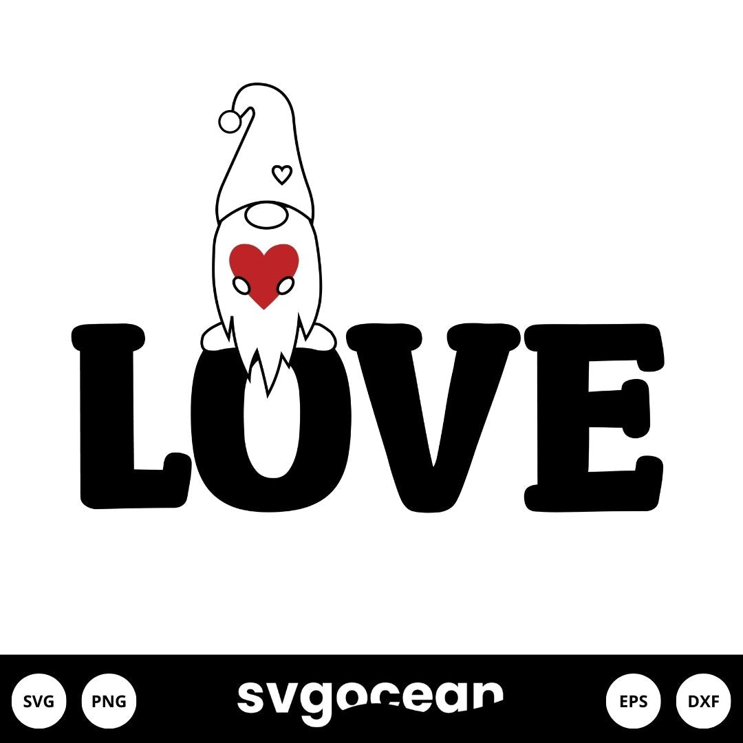 Valentines Day Gnome SVG vector for instant download - Svg Ocean — svgocean
